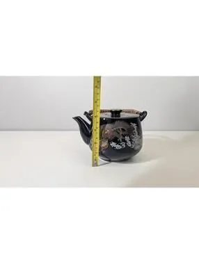 Other | Vintage Japanese Black Dragon Teapot Ceramic Tea Pot Woven ...